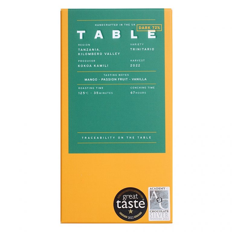TABLE Chocolate Tanzania 72% Dark - Chocolate Seekers